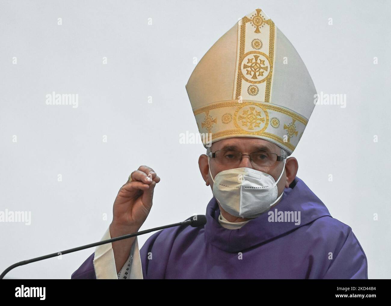 Cardinal Álvaro Ramazzini leads the celebration of Ash Wednesday at the ...