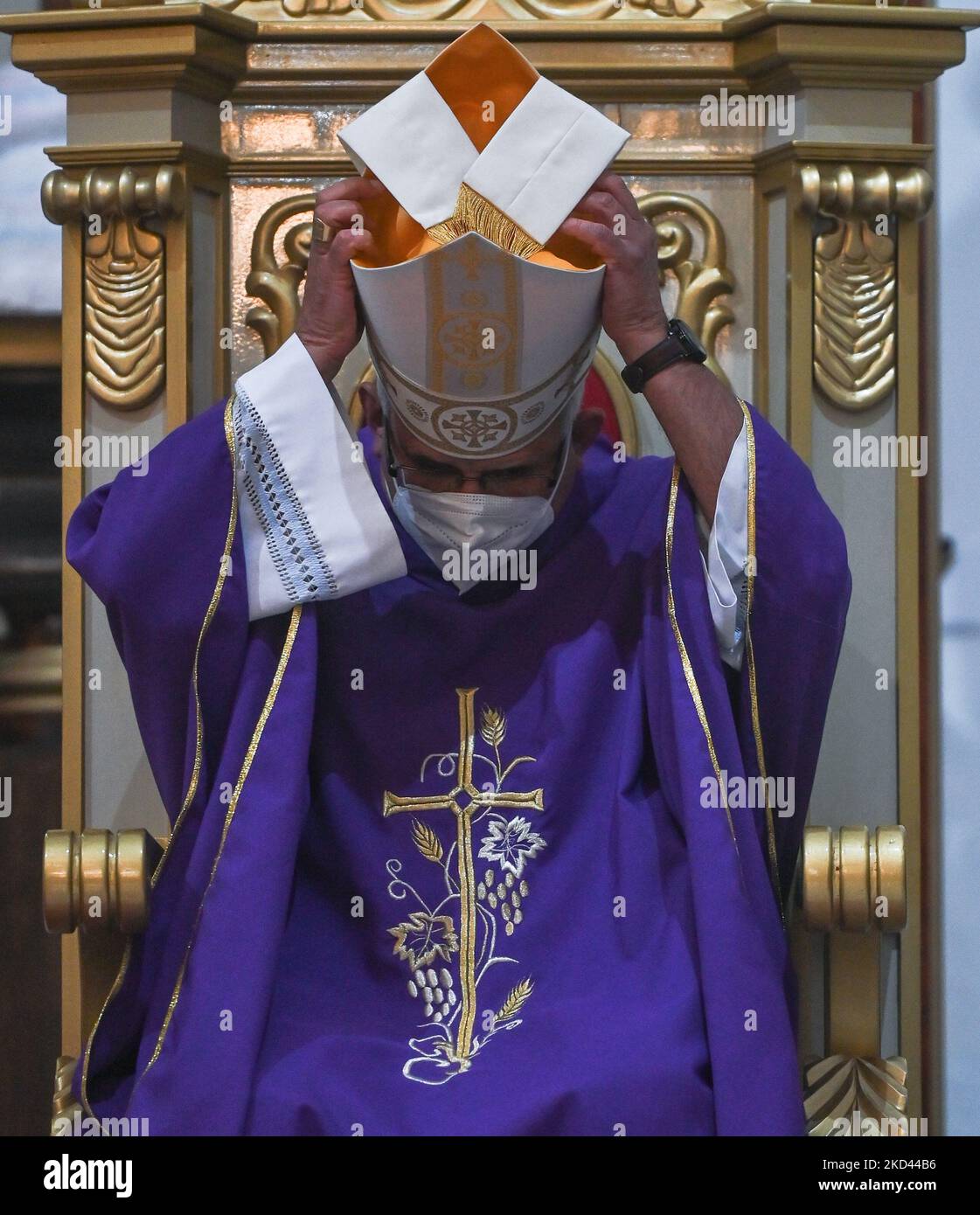 Cardinal Álvaro Ramazzini leads the celebration of Ash Wednesday at the ...