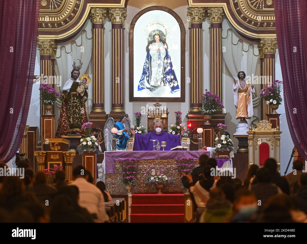 Cardinal Álvaro Ramazzini leads the celebration of Ash Wednesday at the ...