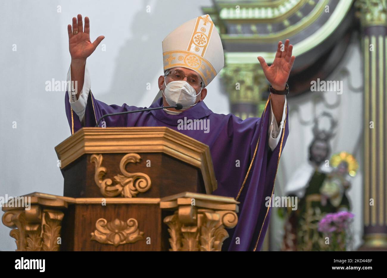 Cardinal Álvaro Ramazzini leads the celebration of Ash Wednesday at the ...
