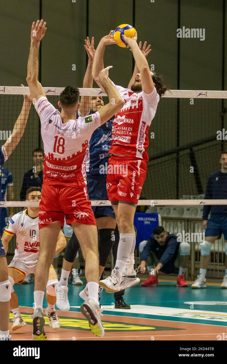 Antoine Brizard (Piacenza) sets during the Volleyball Italian Serie A ...