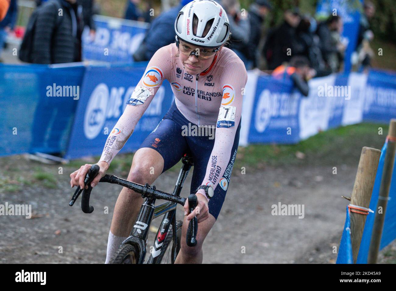 Dutch Fem Van Empel pictured in action during the women elite race at ...