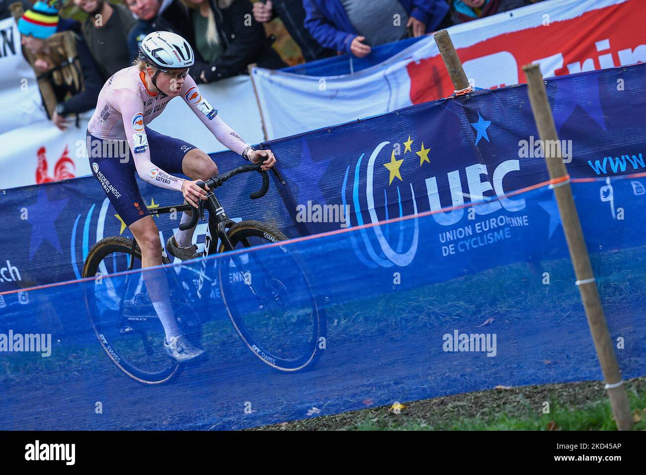 Dutch Fem Van Empel pictured in action during the women elite race at ...