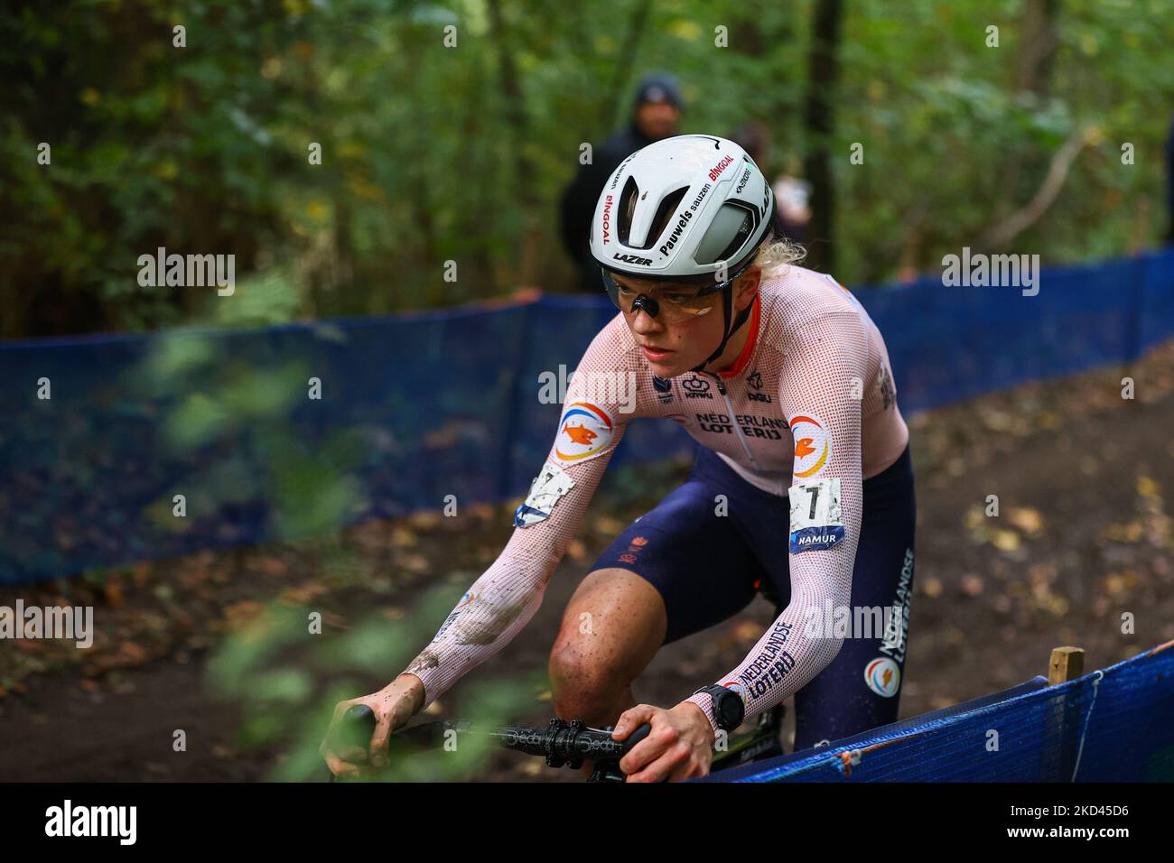 Dutch Fem Van Empel pictured in action during the women elite race at ...