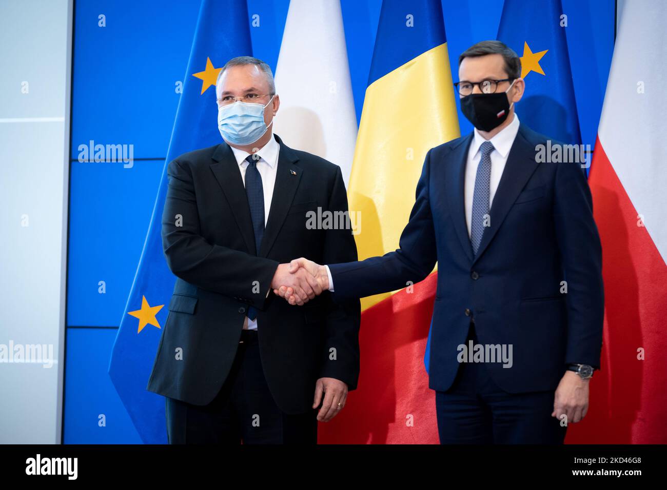Prime Minister of Romania Nicolae Ciuca and Prime Minister of Poland ...