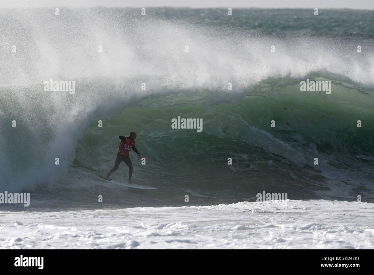 Surfer Kelly Slater of the United States competes during the MEO Pro ...