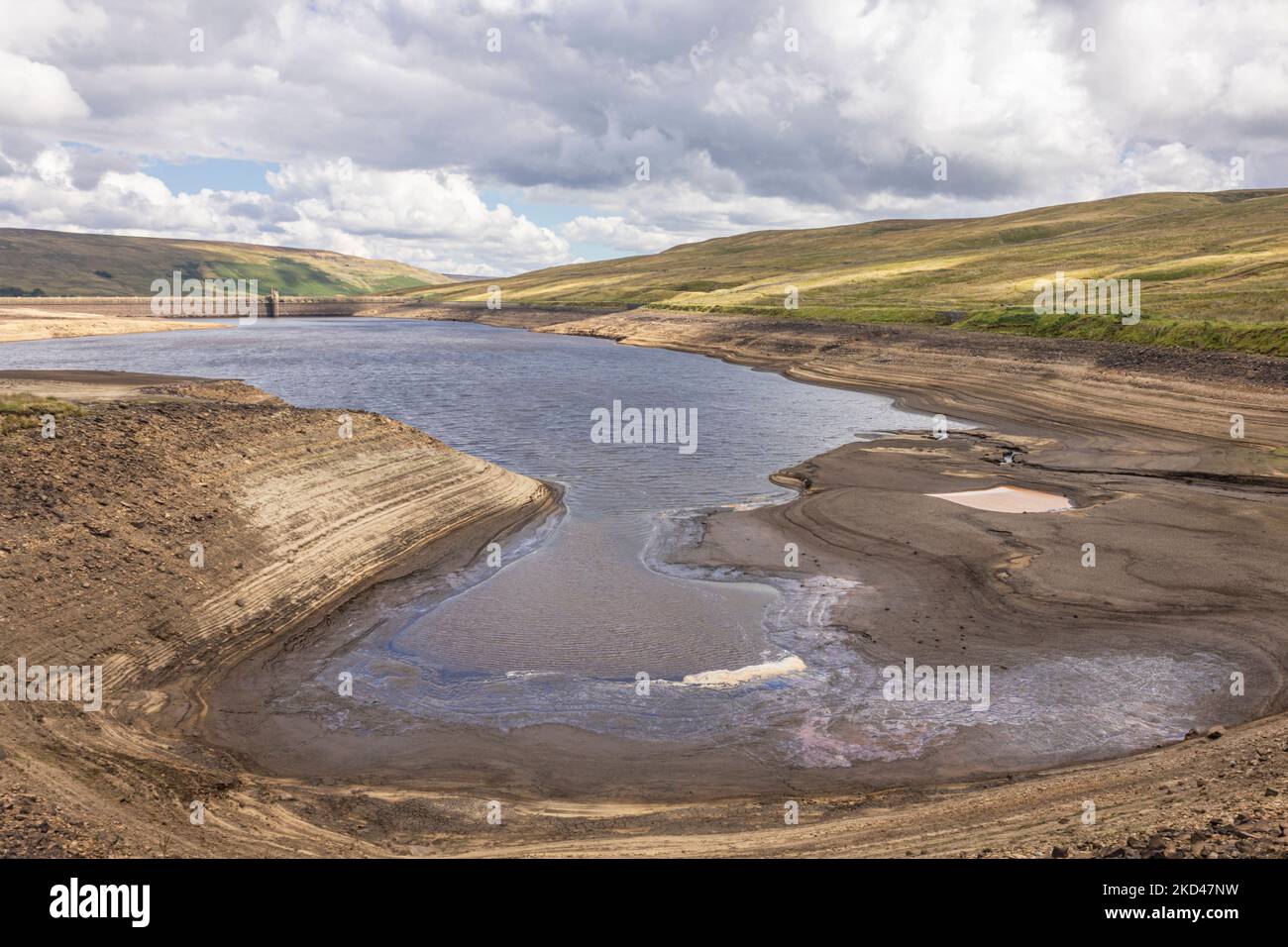 Angram Reservoir during severe summer drought Stock Photo - Alamy