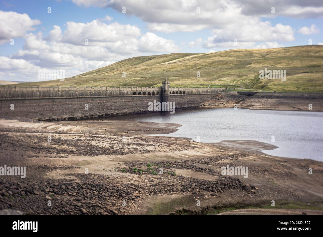 Angram Reservoir during severe summer drought Stock Photo - Alamy