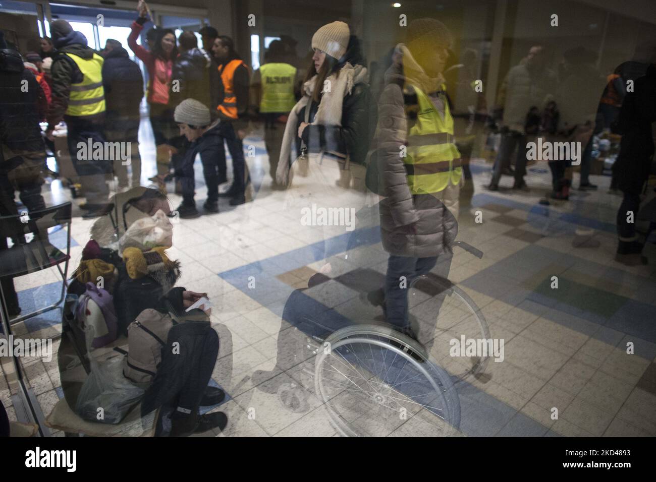 Refugees seen in abandoned supermarket in Przemysl and Medyka on March ...