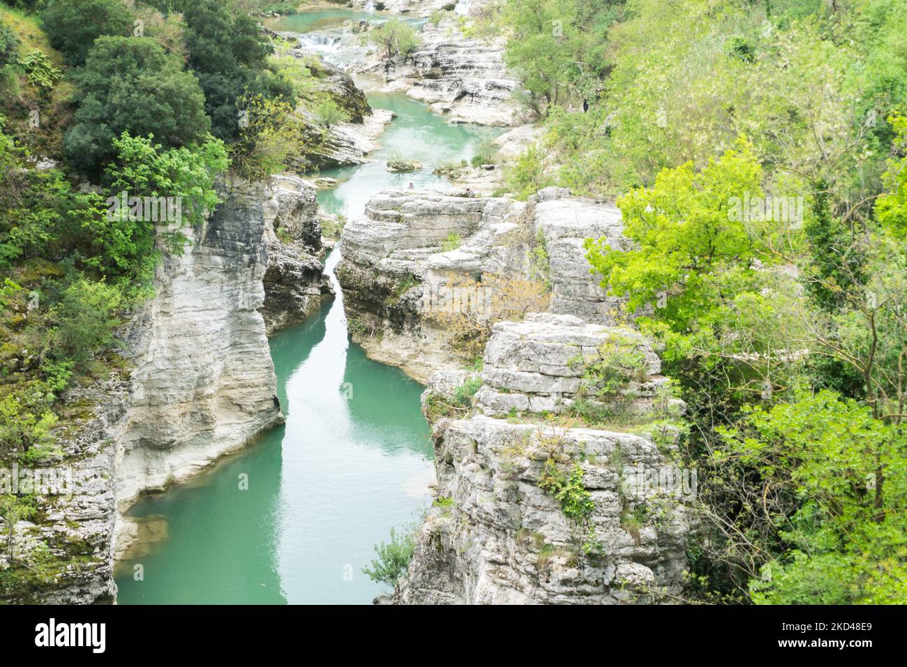 View during a cloudy day of the gorges of the metauro, the canyons ...