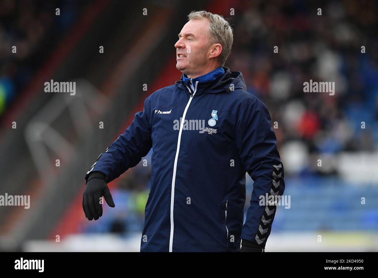 John Sheridan (Head Coach) of Oldham Athletic during the Sky Bet League ...
