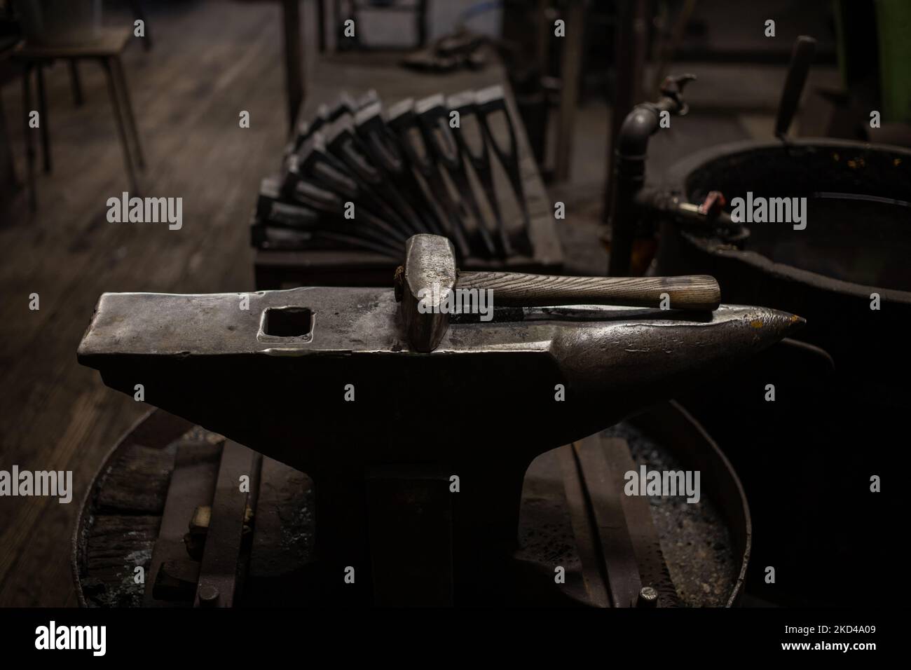 blacksmith tools and metal blanks in privet forge Stock Photo - Alamy
