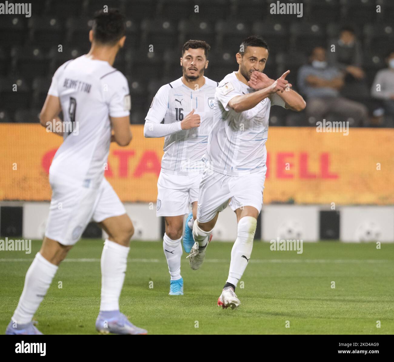 Omid Ebrahimi (6) of Al Wakrah celebrates his gaol during the Amir Cup ...