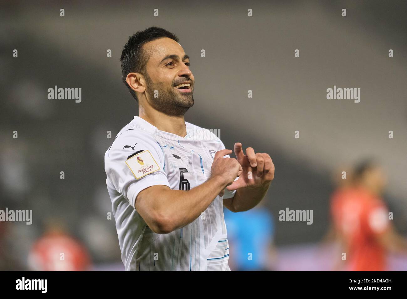 Omid Ebrahimi (6) of Al Wakrah celebrates his gaol during the Amir Cup ...
