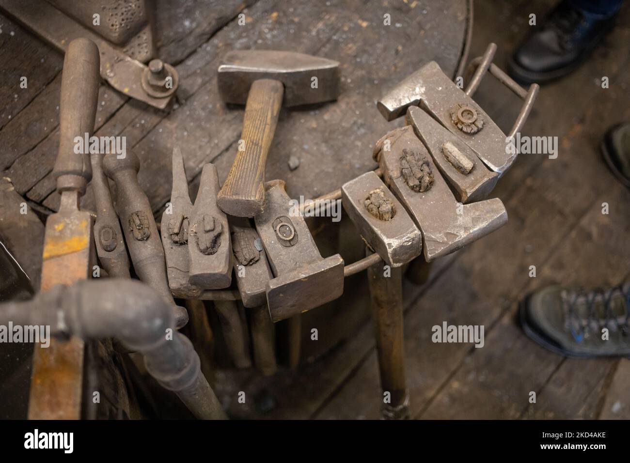 blacksmith tools and metal blanks in privet forge Stock Photo - Alamy