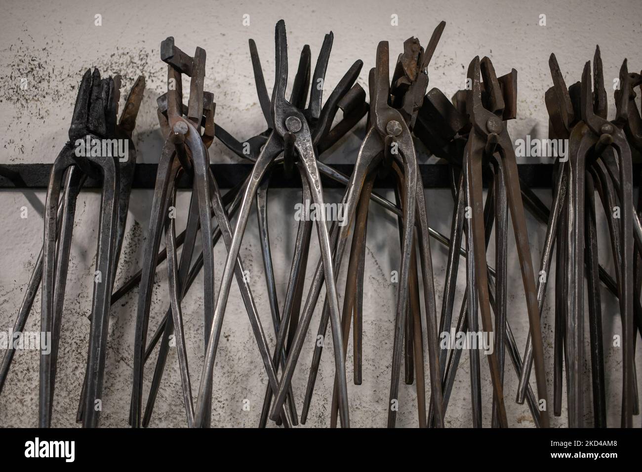 blacksmith tools and metal blanks in privet forge Stock Photo - Alamy