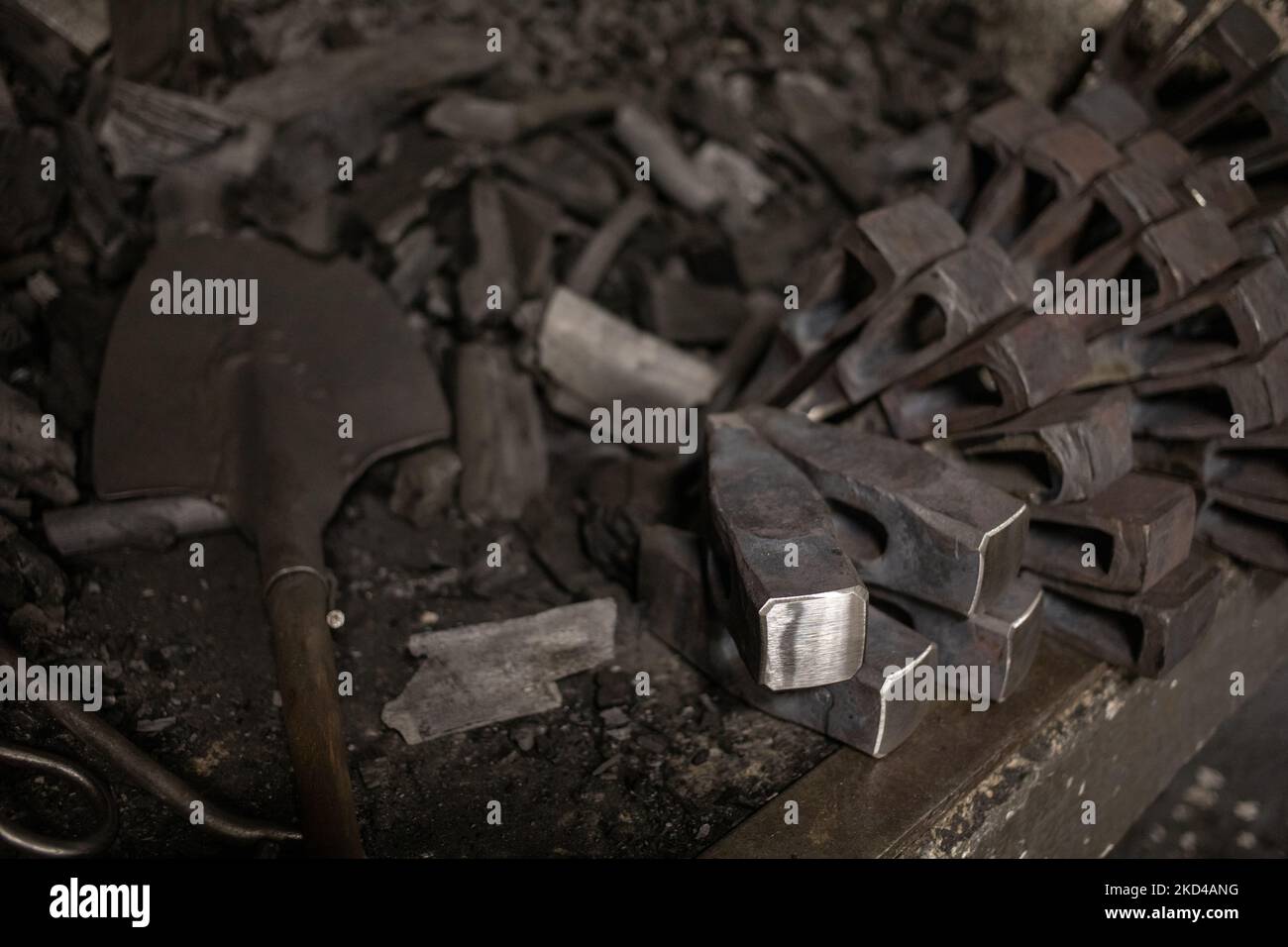 blacksmith tools and metal blanks in privet forge Stock Photo - Alamy