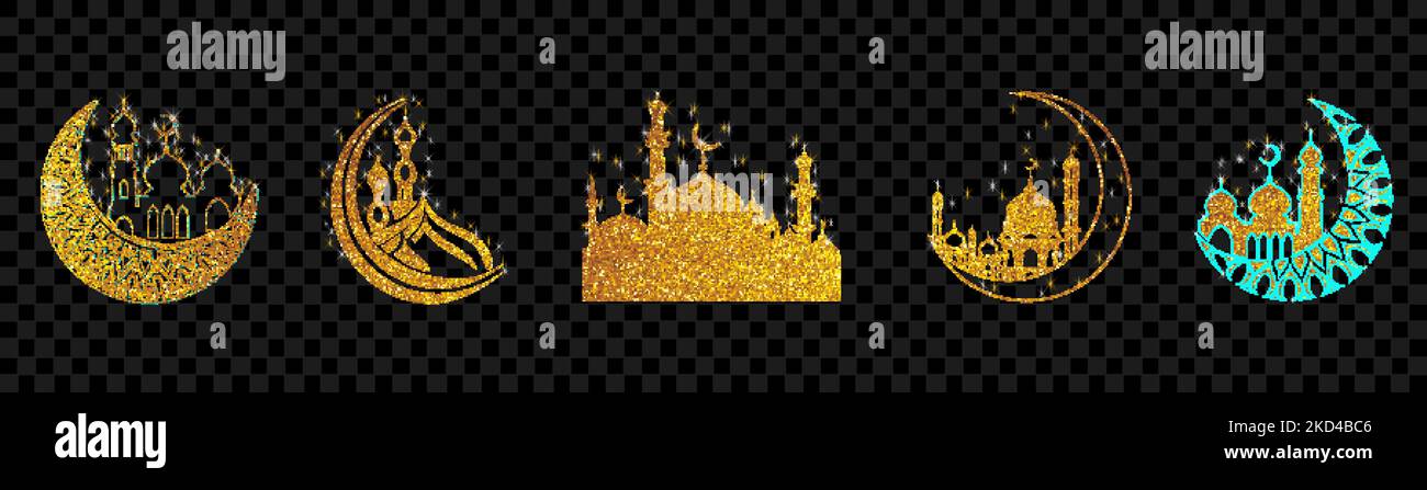 A vector illustration of a set of Muslim symbols Stock Vector Image ...