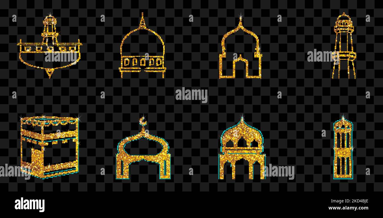 A vector illustration of a set of Muslim symbols Stock Vector Image ...