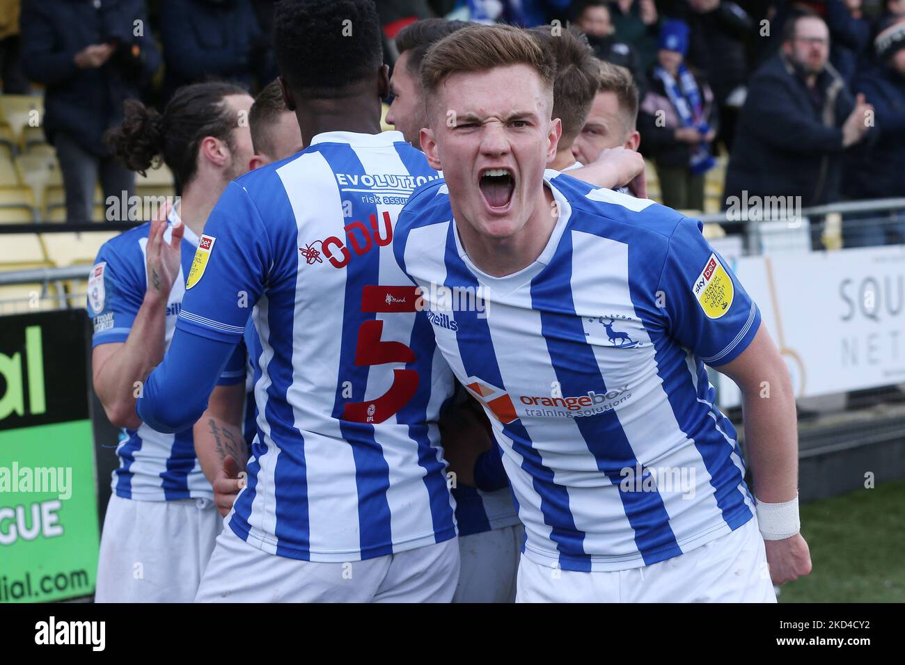Mark Shelton of Hartlepool United celebrates after their second goal ...
