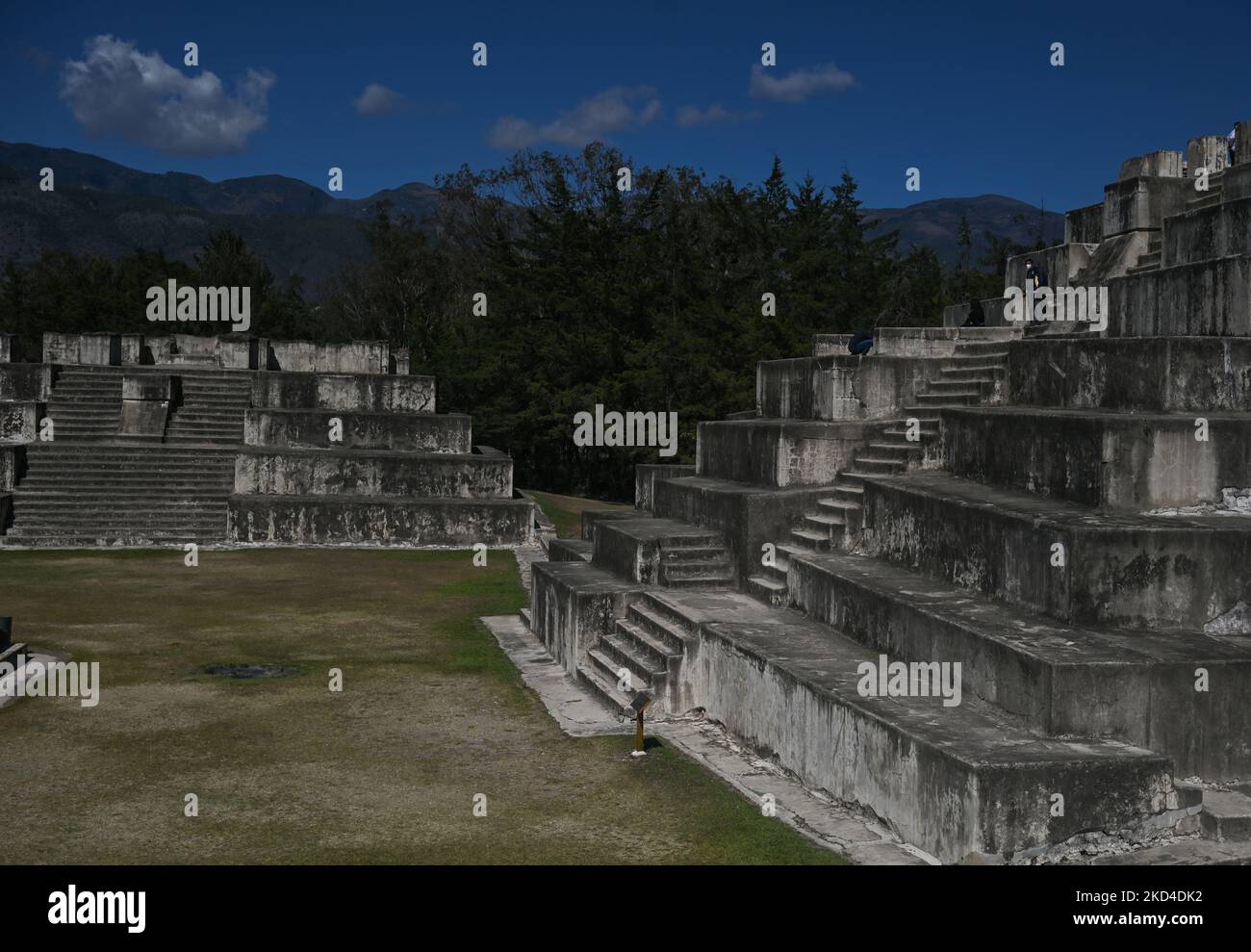 The ruins of Zaculeu, a pre-Columbian Mayan archaeological site on the ...