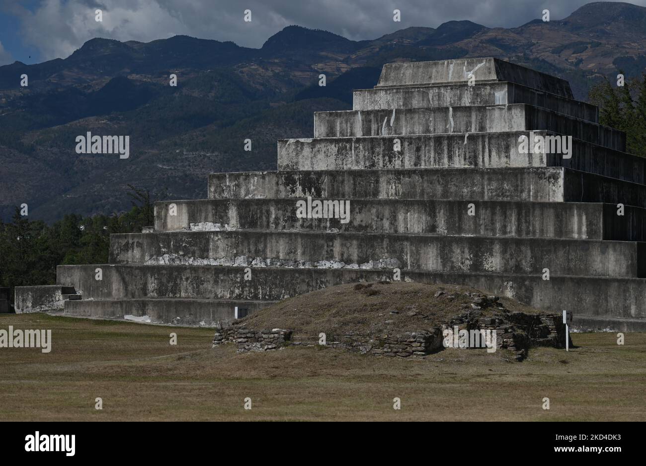 The ruins of Zaculeu, a pre-Columbian Mayan archaeological site on the ...