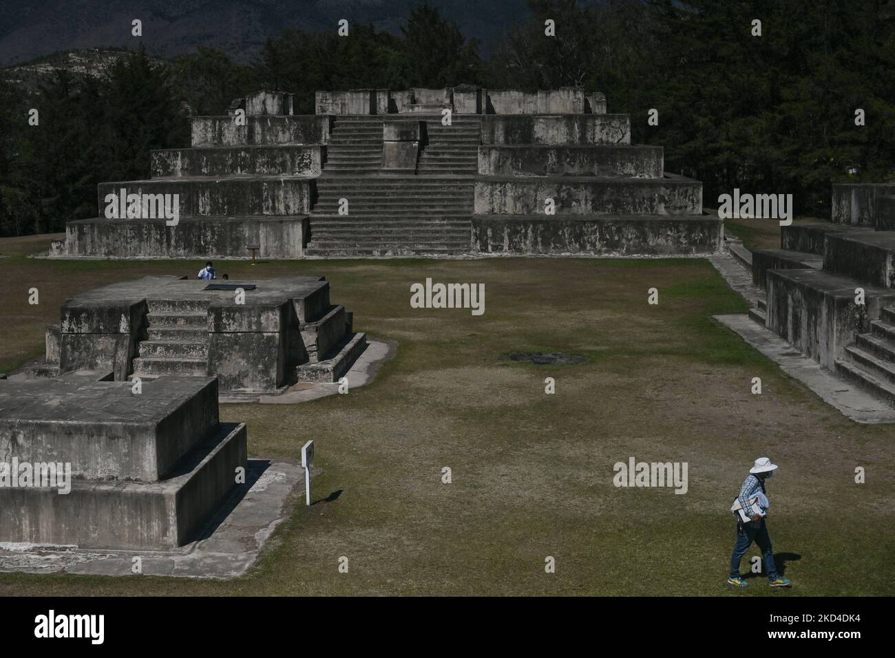 The ruins of Zaculeu, a pre-Columbian Mayan archaeological site on the ...
