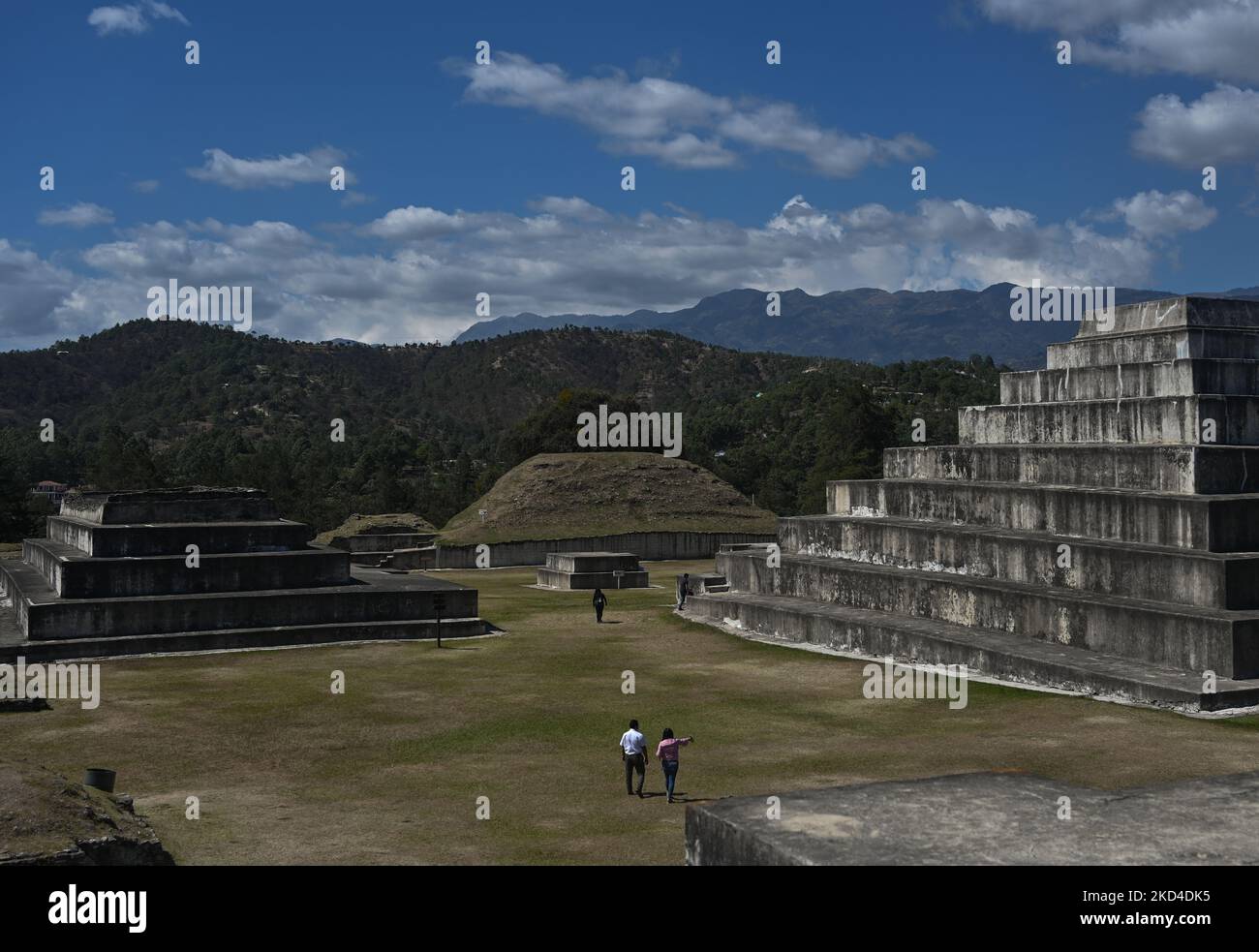 The ruins of Zaculeu, a pre-Columbian Mayan archaeological site on the ...