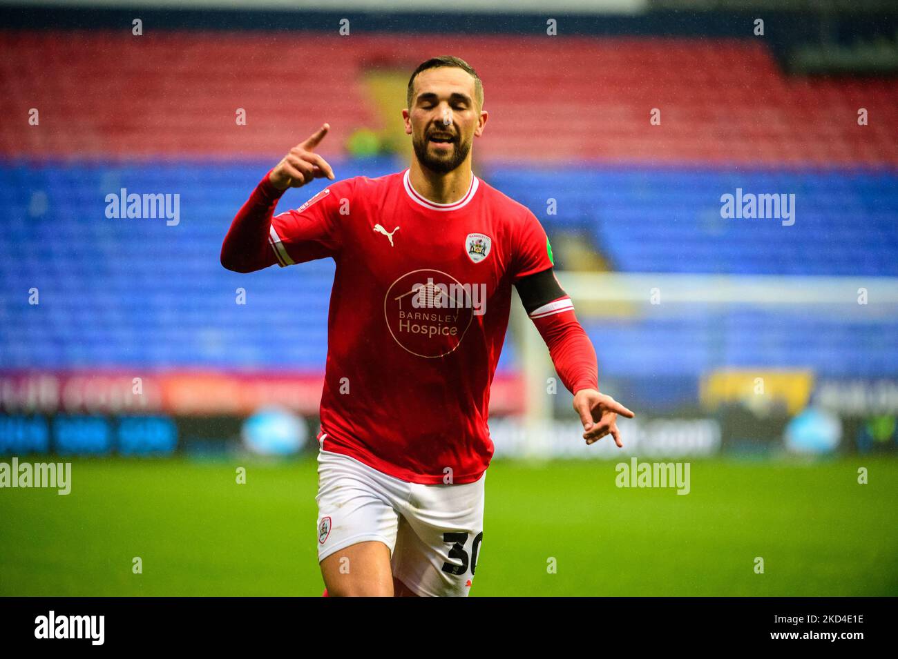 Adam Phillips of Barnsley FC celebrates his goal during the FA Cup 1st ...