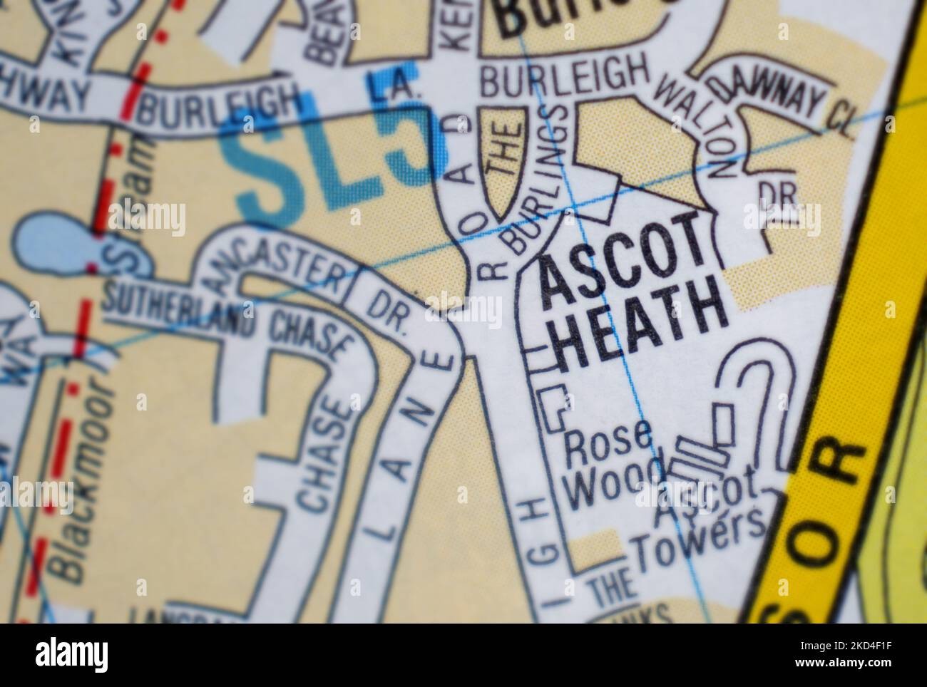 Ascot heath village - Berkshire, United Kingdom colour atlas map town ...