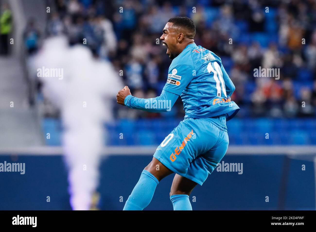 Malcom of Zenit St. Petersburg celebrates his goal during the Russian ...