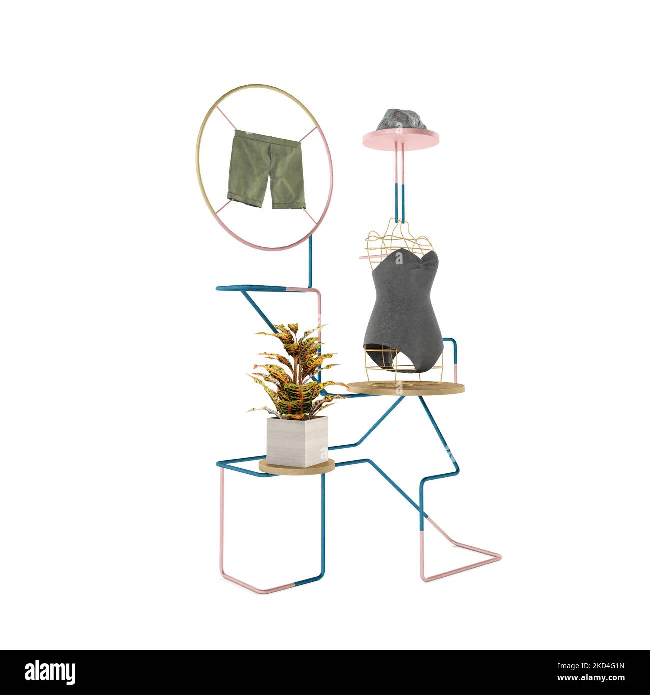 A minimalistic design studio with a mannequin and clothes Stock Photo ...