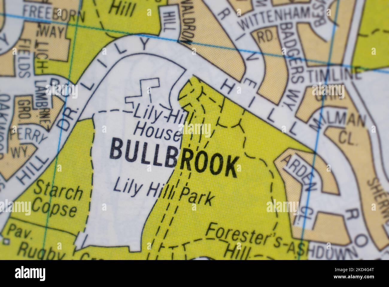 Bullbrook village - Berkshire, United Kingdom colour atlas map town ...