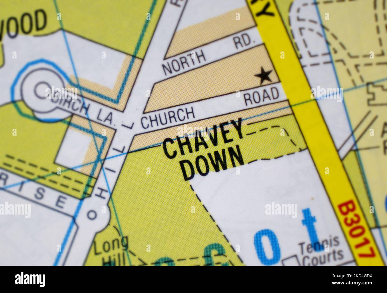 Chavey Down village - Berkshire, United Kingdom colour atlas map town ...