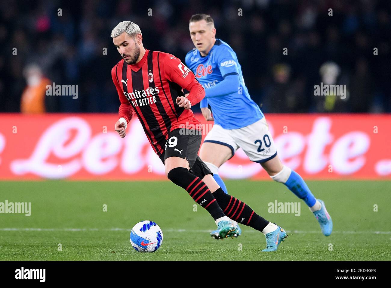 Theo Hernandez of AC Milan during the Serie A match between SSC Napoli ...