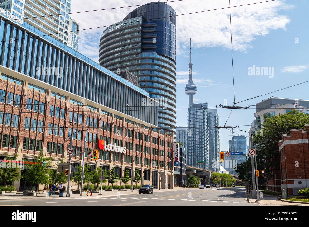TORONTO, CANADA, 20TH JULY 22: A view along Lake Shore Boulevard ...
