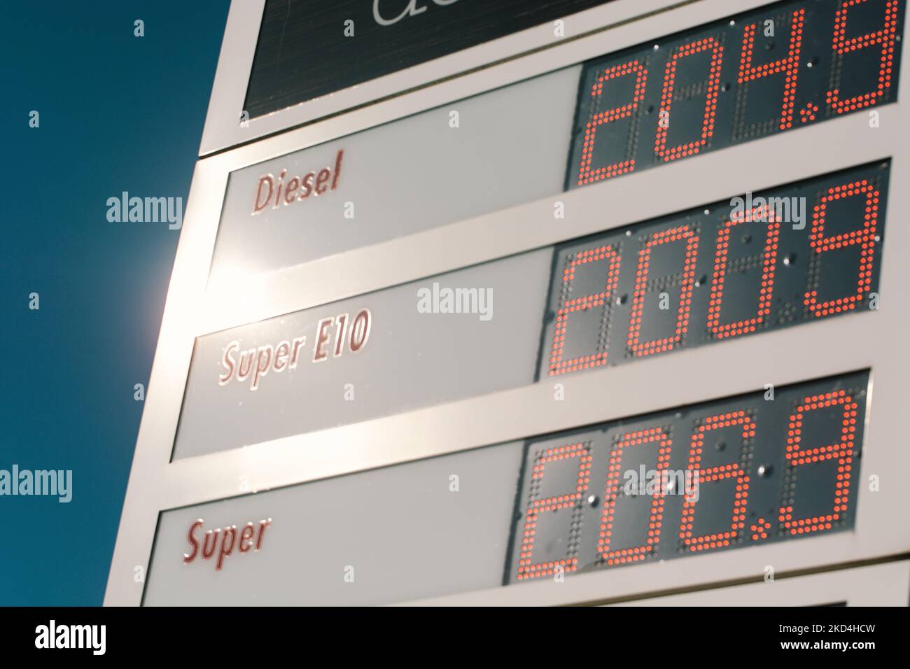 the price per litre is seen at Shell gas station in Cologne, Germany on ...