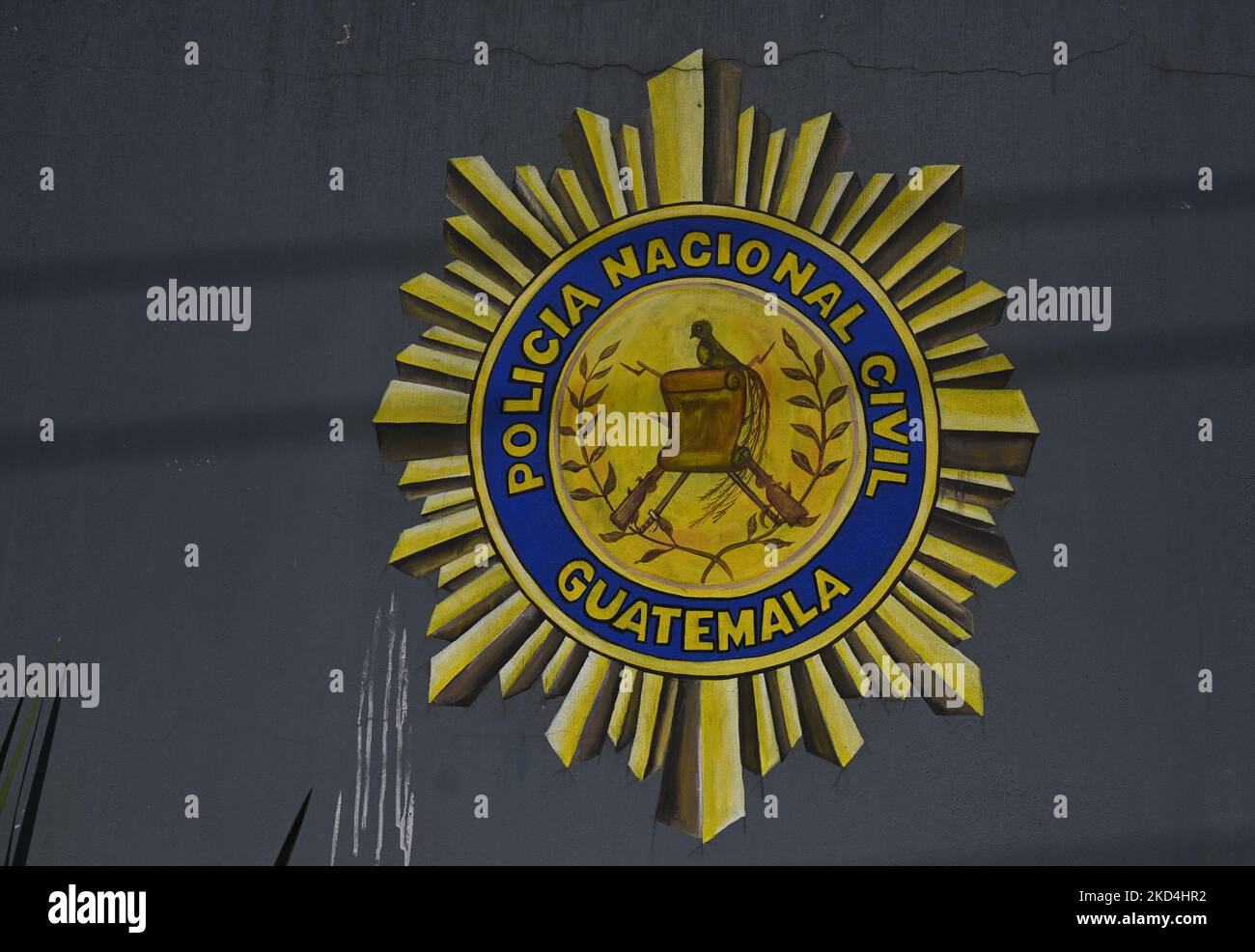 Logo of the Policía Nacional Civil, the police force of Guatemala seen ...