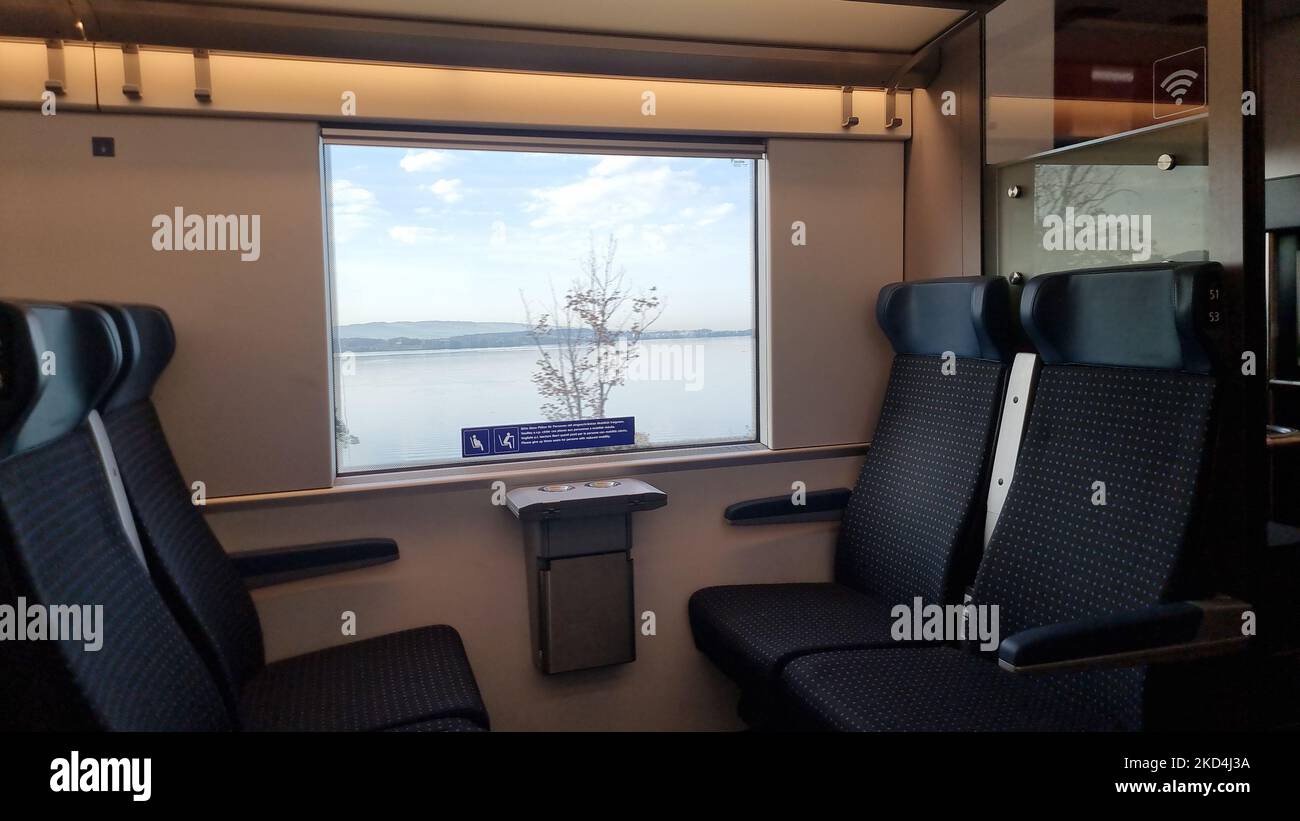 The beautiful interior of a modern train with a luxurious design Stock ...