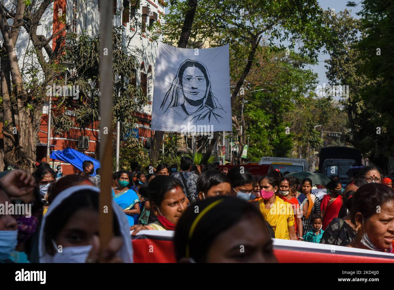 A banner of Begam Rokeya , an eminent Bengali feminist who pioneered ...