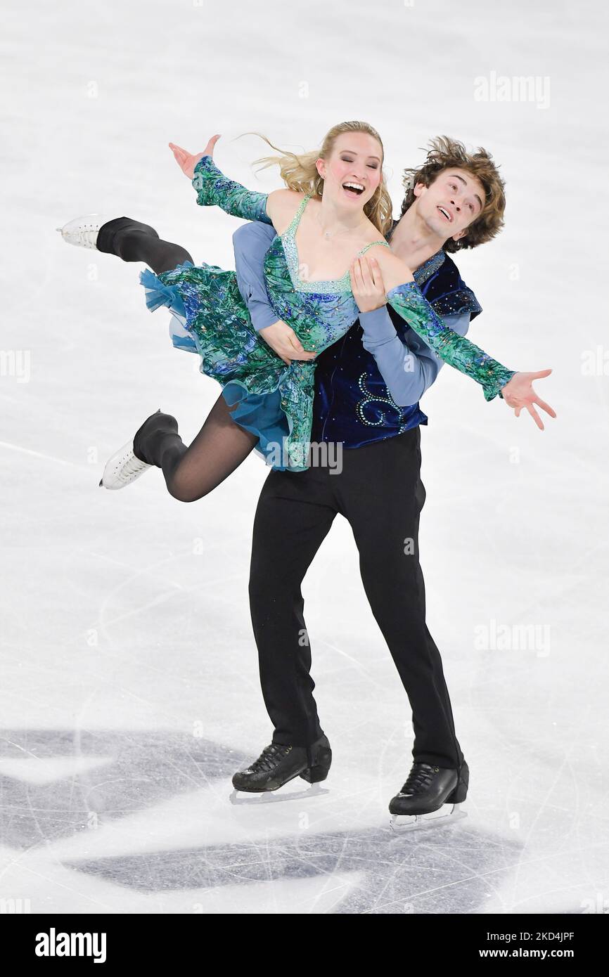 Eva Pate & Logan Bye (USA), during Ice Dance Free Dance, at the ISU ...