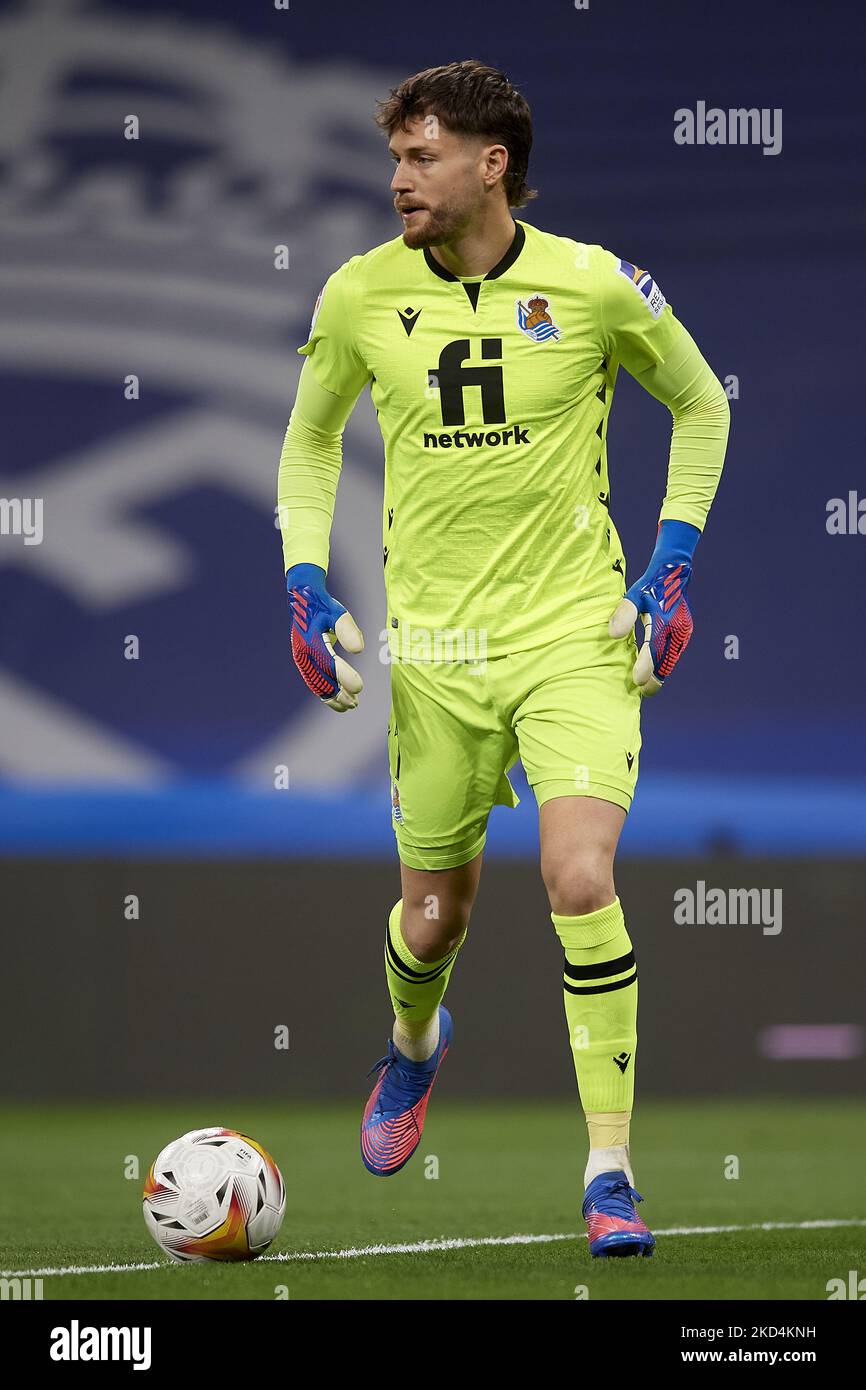 Alex Remiro of Real Sociedad during the La Liga Santander match between ...