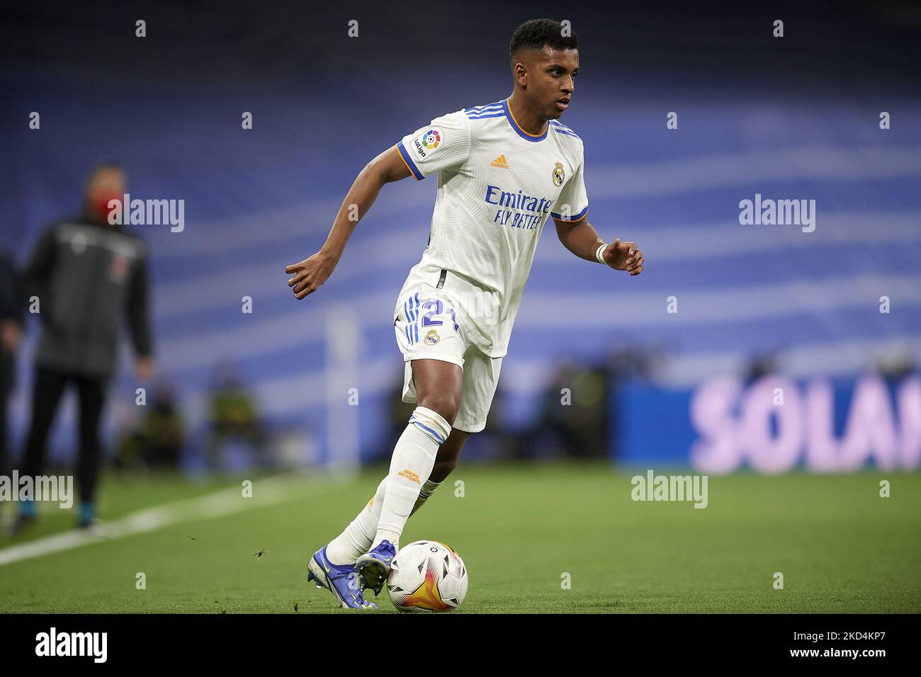 Rodrygo of Real Madrid controls the ball during the La Liga Santander ...