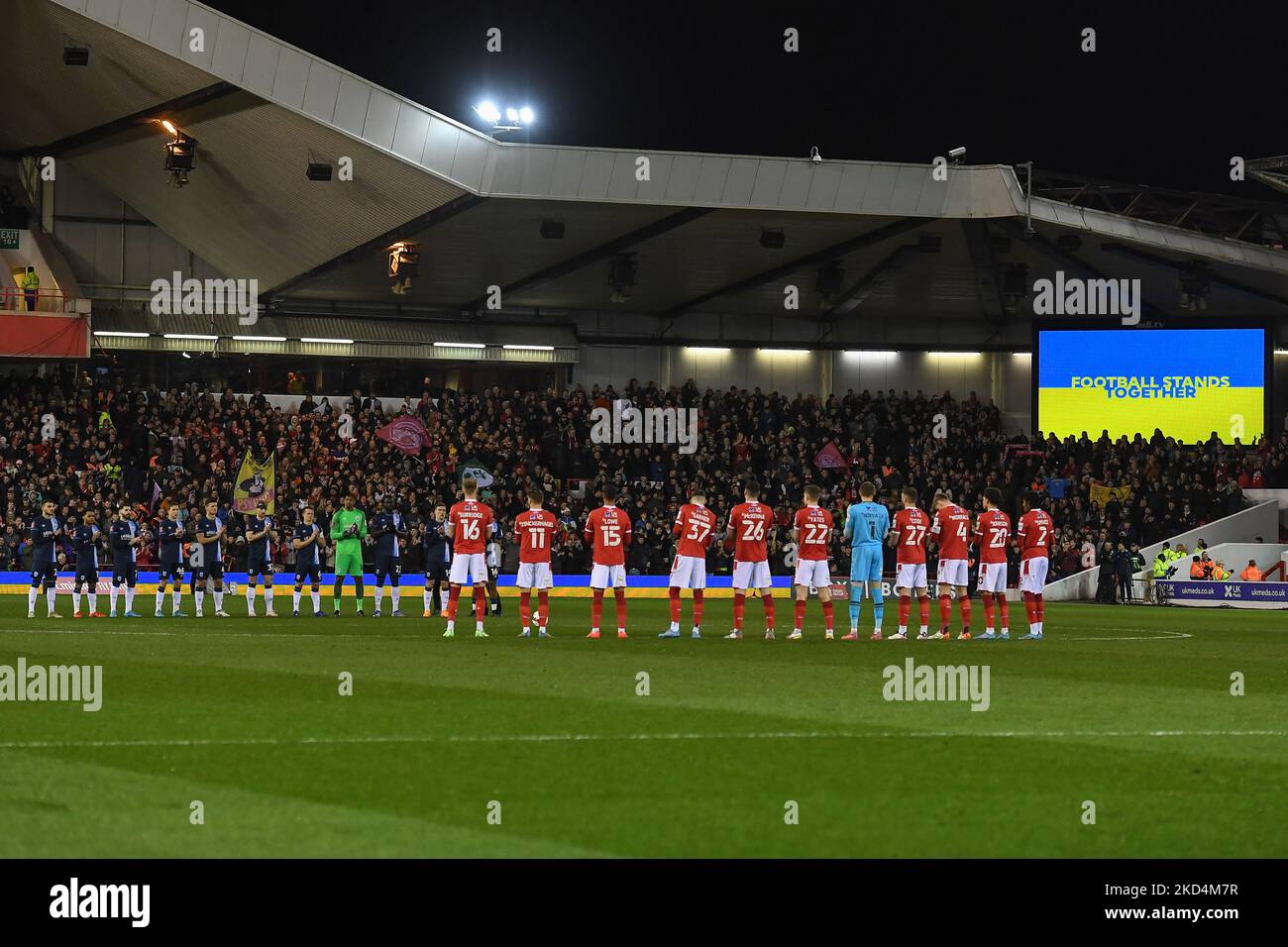 A minutes applause in support of Ukraine during the FA Cup match ...