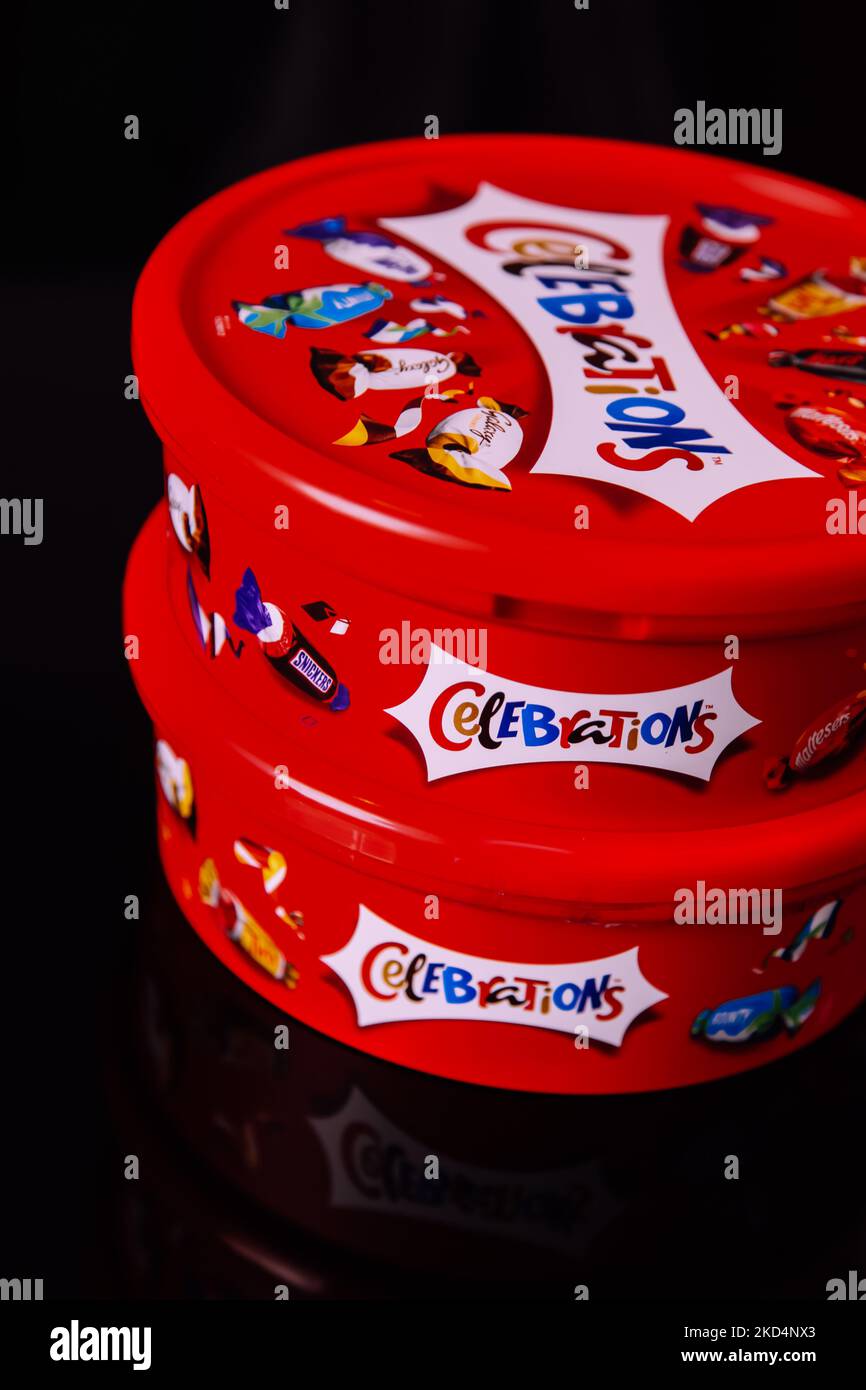Plastic tub of Celebrations chocolate treat sweets 2022 Christmas ...