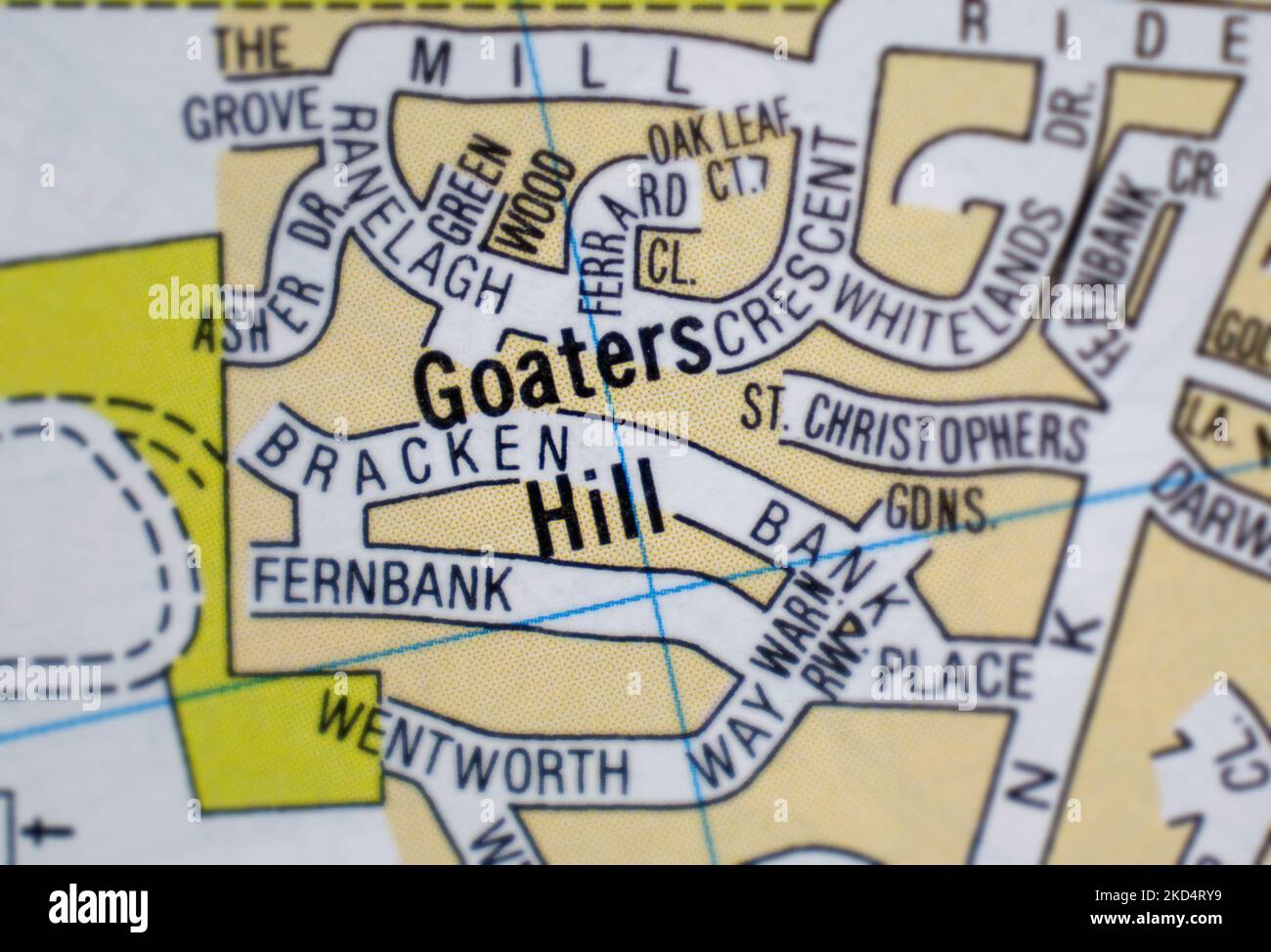 Goaters Hill village - Berkshire, United Kingdom colour atlas map town ...