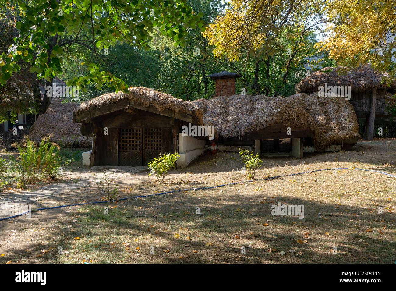 Traditional half-buried house of the 19th century, south of Oltenia ...