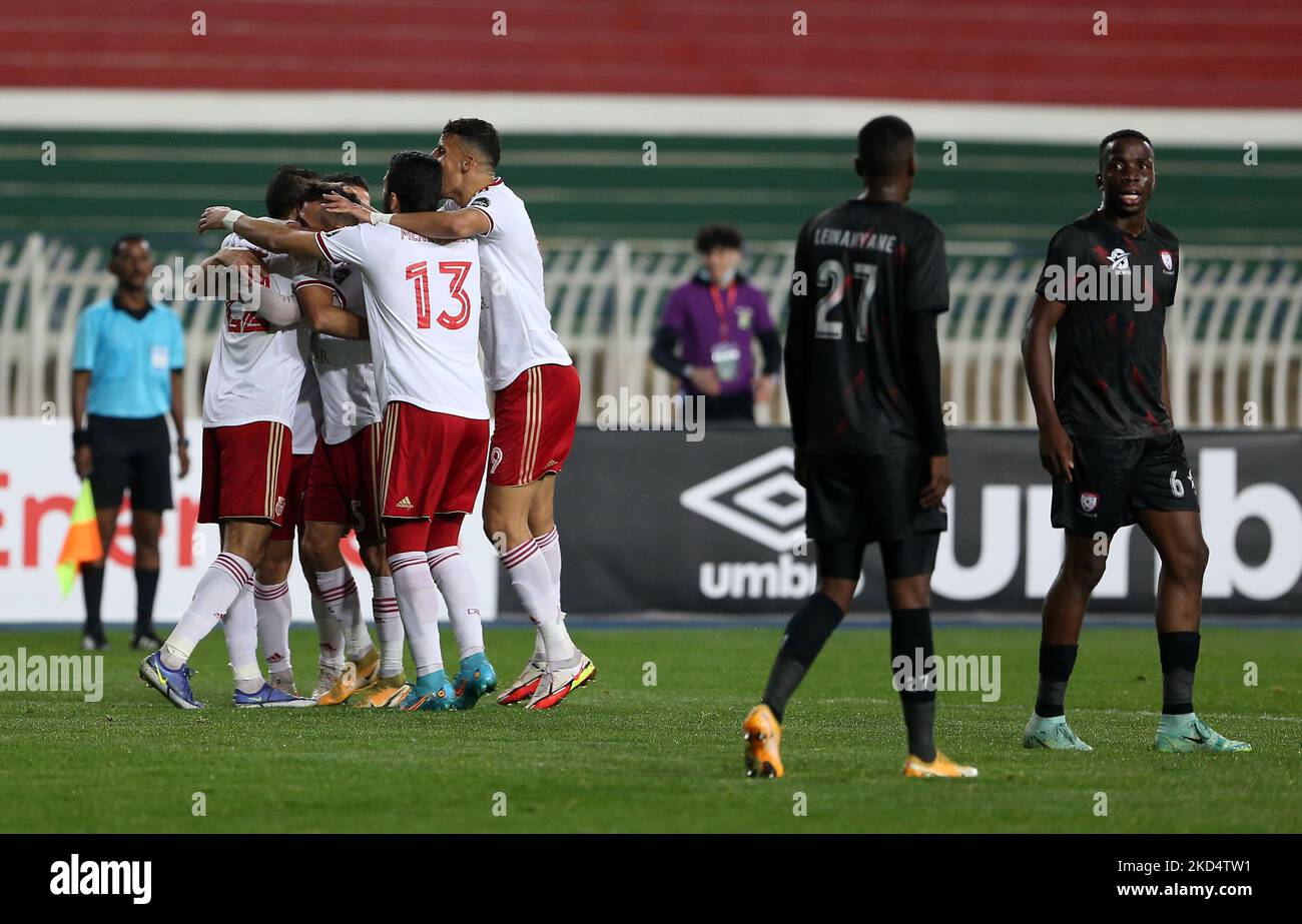 CR Belouizdad celebrates a goal during the 2021/22 CAF Champions League ...
