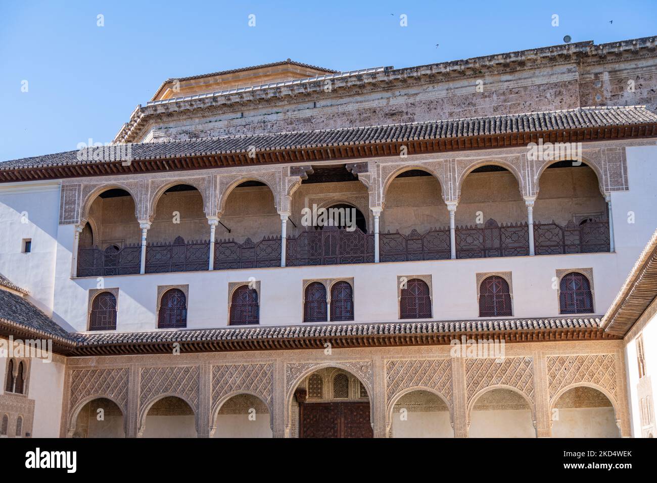 A courtyard at the Alhambra Palace complex in Granada, Spain Stock ...