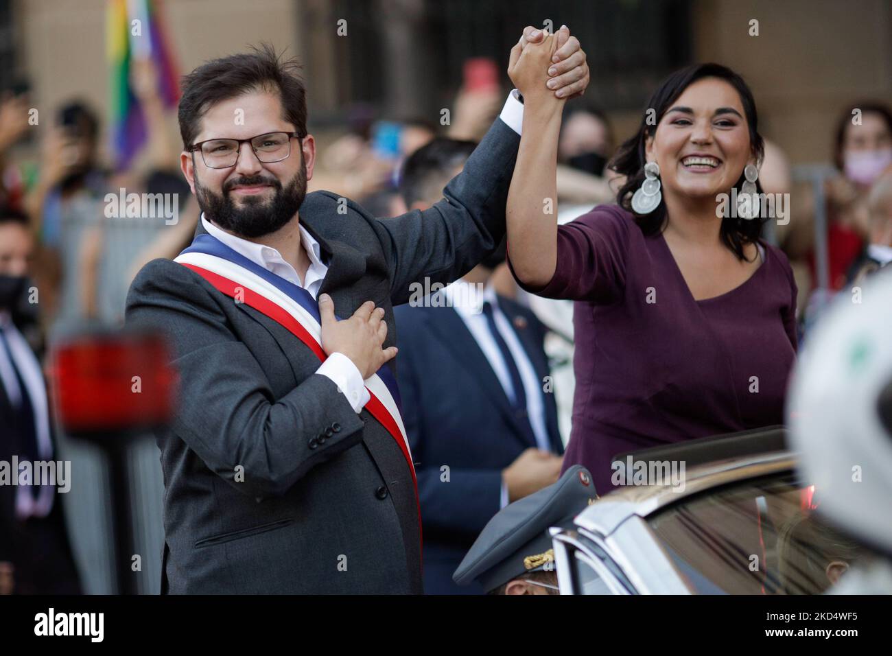 Gabriel Boric, the new President of Chile, arrives at the Government ...